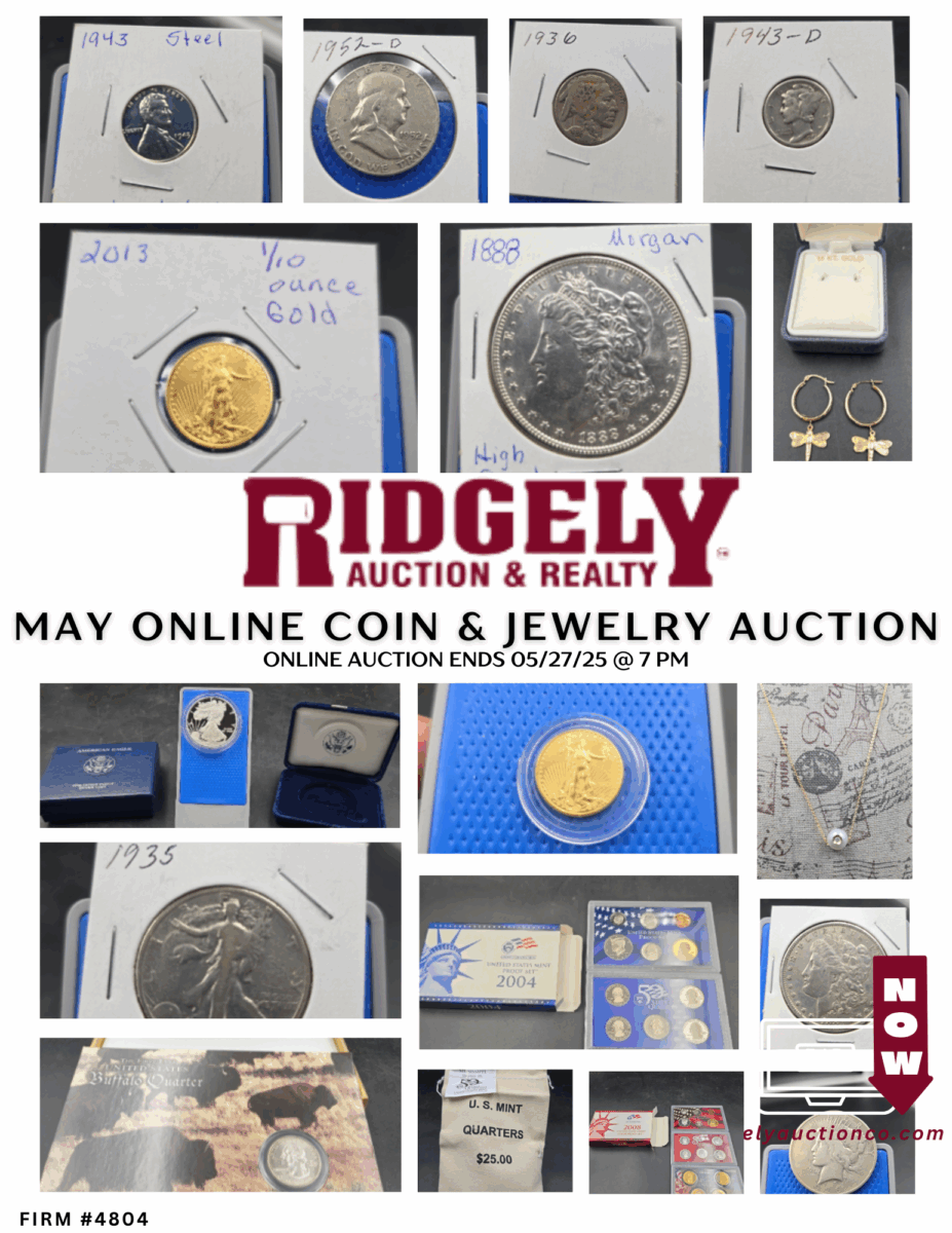 MAY ONLINE COIN & JEWELRY AUCTION ENDS 05/27/25 @ 7 PM – $5 GOLD COINS ...