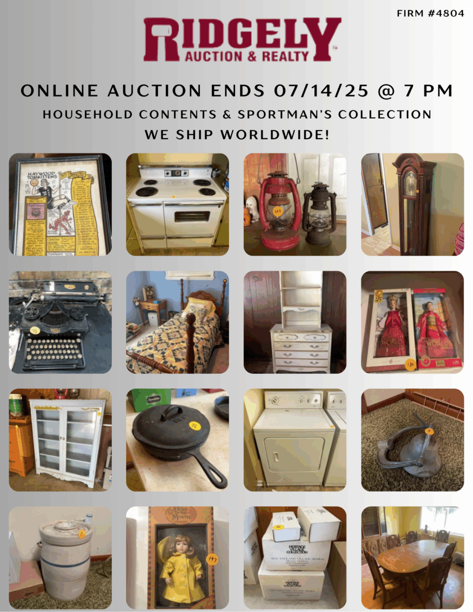 ONLINE ONLY AUCTION ENDS 07/14/25 @ 7 PM – WOOTEN ESTATE - Ridgely ...